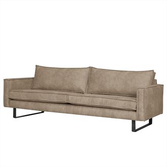 ars manufacti home24 3-Sitzer Sofa Liel Braun/Cappuccino Microfaser Priya 222 x 84 x 94cm Industrial
