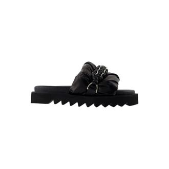 Toga Archives Sandales en cuir &agrave; d&eacute;tails cha&icirc;ne - Femme - Chaussures - Noir - Taille: 41 EU