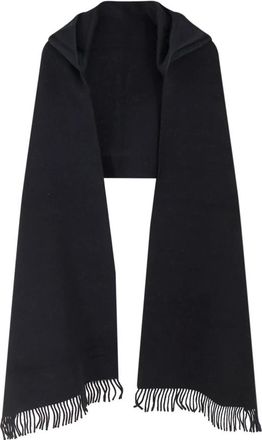 Brunello Cucinelli Femme, Accessoires, Noir, Taille: ONE Size Hooded Wool and Cashmere Knit Scarf