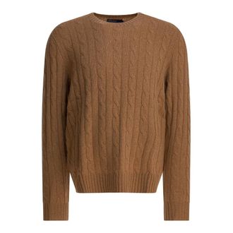 Polo Ralph Lauren Homme, Pulls, Brun, Taille: S Pull Tricot Marron Aw25