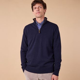 Bexley Keyden II - Pull homme marine et marron chin&eacute;