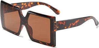 Generic Lunettes de soleil carrées à grande monture pour hommes et pour femmes, tir dans la rue, vacances en plein air (couleur : F, taille : moyen) 2026, E, 