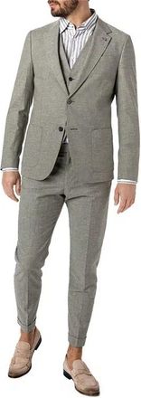 Strellson Herren Anzug grün meliert Slim Fit