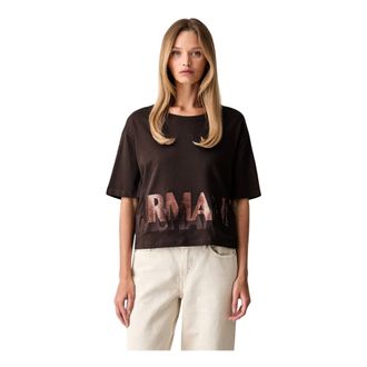 A|X Armani Exchange Femme, Tops, Brun, Taille: 38 FR T-shirt orn&eacute;