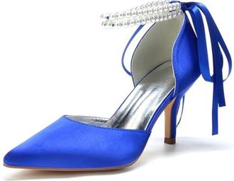 Miyoopark Femmes Confortables Chaussures De Mariée Fermé Soirée Pompes, M647 Bleu roi, 42.5 EU