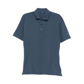 Herno Homme, Tops, Bleu, Taille: XL Polo en Coton Stretch Superfin