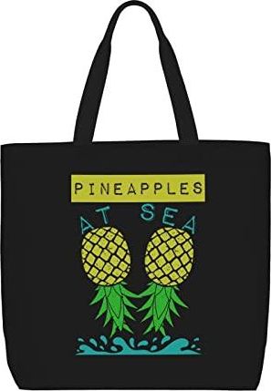 Generic Sac Fourre-Tout LAnanas &Agrave; LEnvers Joue Bien Avec Les Autres Fourre Tout R&eacute;utilisable De Grande Capacit&eacute; Sacs En Toile Pour Femmes, Pour Femmes, &Eacute;cole,