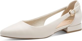 Marco Tozzi Marco Tozzi Damen Ballerinas weiches Feel Me Fu&szlig;bett weiches Innenfutter Vegan Spitz, beige (Cream), 38 EU