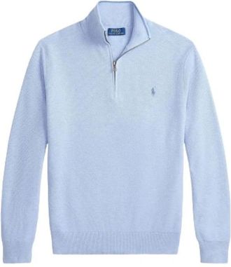 Polo Ralph Lauren Pull demi-zip col camionneur - Homme - Pulls - Bleu - Taille: XL