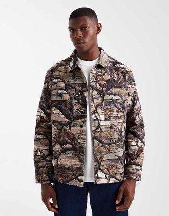 HUGO BOSS HUGO Red - Epoldo - Surchemise imprim&eacute; for&ecirc;t - Multicolore