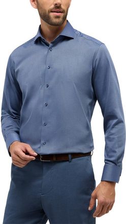 Eterna Modern Fit Hemd Langarm Haifischkragen Muster blau Gr&ouml;&szlig;e 39