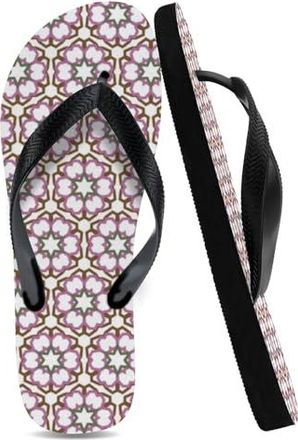 Generic Tongs unisexes pour homme, pantoufles de bain, tongs pour femme, sandales de douche pour salle de bain, cadeaux pour hommes, Rose Marron &Eacute;toile Floral