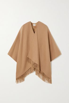 Fendi Wendbarer &Uuml;berwurf Aus Einer Woll-kaschmirmischung Mit Jacquard-muster Und Fransen - Braun