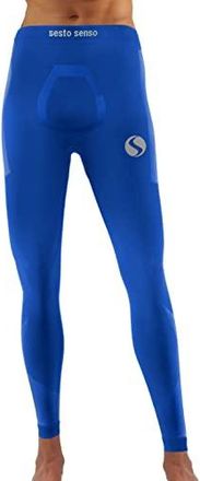 Sesto Senso sous-vêtement pour Homme Long Pantalon de Sport Compression Thermoactifs L/XL Bleu Blue