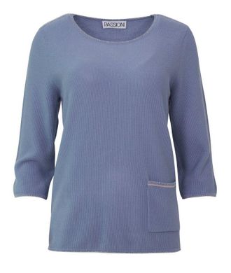 Passioni Ajourpullover Rundhalspullover mit Glitzerdetails