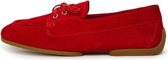 Cesare Gaspari Femme, Chaussures, Rouge, Taille: 37 EU Mocassins &agrave; Lacets en Daim