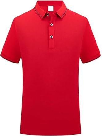 Generic Polo &agrave; manches courtes pour homme 2025 fluo, Rouge, 4XL