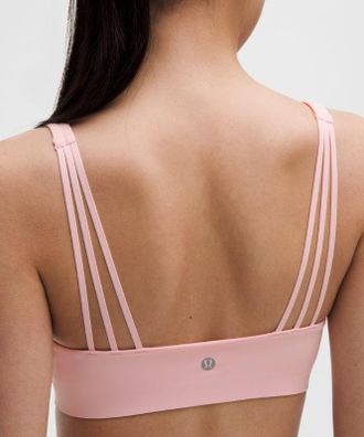 lululemon Brassi&egrave;re de yoga FlexyFlex &agrave; encolure carr&eacute;e Maintien l&eacute;ger, bonnets A-C pour Femmes - Rose - Taille XXS/XS