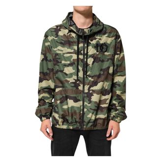 Dolce & Gabbana Camouflage Kapuzen-Sweatshirtjacke - - Jackets - Herren - Gr&uuml;n - XL