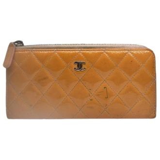 Chanel Portefeuille en cuir doccasion - Femme - Pre-owned - Orange - Taille: ONE Size