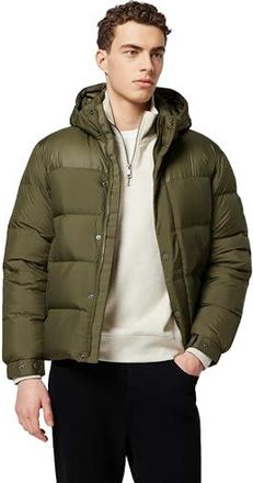 Tommy Hilfiger Doudoune Homme Mix Down Hooded Puffer Jacket avec Capuche, Multicolore (Army Green), XL