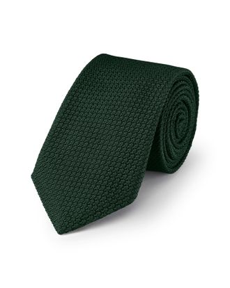 CHARLES TYRWHITT Italienische Krawatte aus Grenadine-Seide - Dunkelgrün