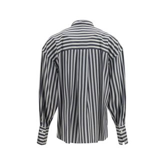 Brunello Cucinelli Silk Poplin Striped Shirt - Multicolor