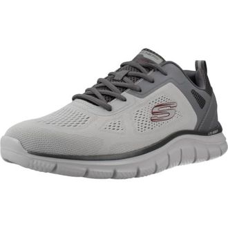 Skechers Baskets Track Broader pour Homme, Bordure Grise en Maille PU Anthracite, 39 EU