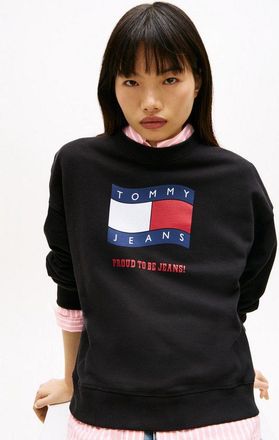 Tommy Jeans Sweatshirt TJW BXY WAVY FLAG CREW EXT Boxy Fit mit Rundhals