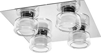 Ledvance Ledvance - orbis Flame Wand- und Deckenleuchte mit led, Chrom, 22W, 1400lm, 3000/4000K, Farbtemperatur via Wandschalter einstellbar (kaltweiß und