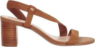 Dune London Sandalen f&uuml;r Damen, Sling Back, Hoher Blockabsatz (Hellbraun)