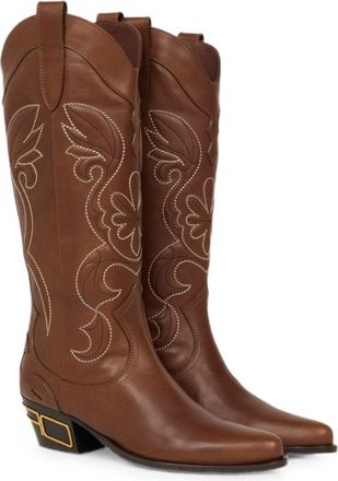 Etro Pointed-Toe Leather Boot - Brown