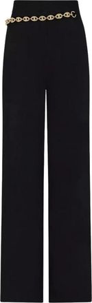 Paco Rabanne Femme, Pantalons, Noir, Taille: 40 FR Pantalon en laine et cachemire avec d&eacute;tail de cotte de mailles