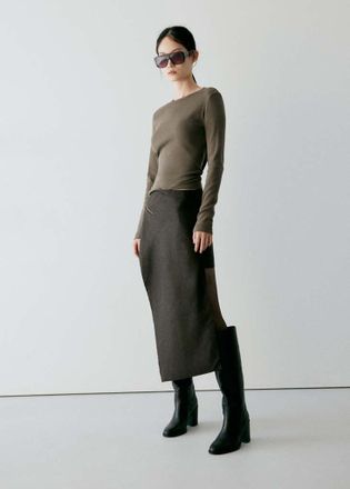 Mango Asymmetrischer Rock gr&uuml;n - Damen - 32 - MANGO