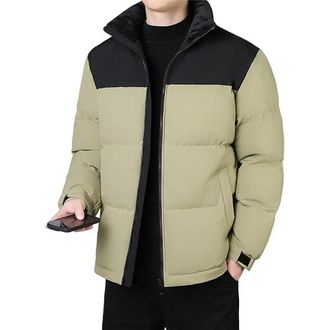 Generic Manteau &eacute;pais et chaud &agrave; bulles pour homme avec col montant, kaki, XXL
