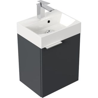 Magnolia Home G&auml;ste WC Badm&ouml;bel Kubus Slimline 40cm SoftClose grafit