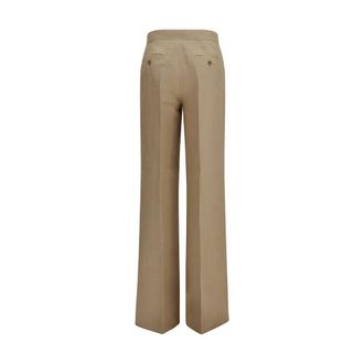 Max Mara Womens Beige Linen Casual Pants