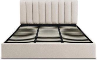 Paris Prix Paris Prix - Lit Coffre Design en Tissu Songa 180x200cm Beige