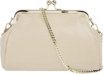 Cluty Pochette Damen echt Leder | Fabriqu&eacute; en Italie | sac &agrave; main &eacute;l&eacute;gant | Pochette 2en1 avec bandouli&egrave;re 021328