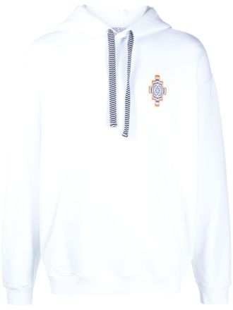 Marcelo Burlon hoodie à logo croix brodé - Blanc