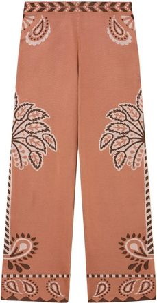 Alanui pantalon palazzo Wild Wonder Foulard - Tons neutres