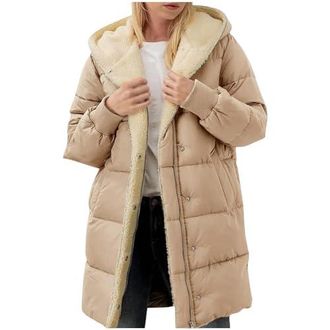 Generic Manteaux dhiver pour femme - Doubl&eacute;s en polaire Sherpa - Parka &agrave; manches longues avec capuche, kaki, 3XL