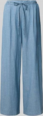 Stefanel Wide Fit Hose mit Bundfalten in Denim-Optik