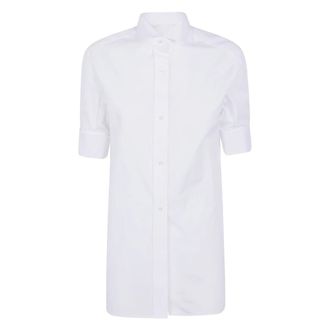 Maison Margiela Baumwollhemd mit kurzen &Auml;rmeln - - Blouses & Shirts - Damen - Wei&szlig; - XS