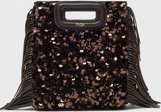 Maje Tasche M Mini Mit Pailletten - Braun - Maje