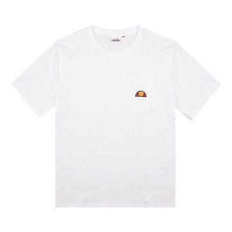 Ellesse T-Shirt f&uuml;r Herren, Kurzarm, Rundhalsausschnitt, Logo, Stickerei, 100 % Baumwolle, wei&szlig;, Medium