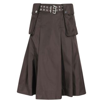 Ganni Midi Duchesse Rock - - Skirts - Damen - Braun - S