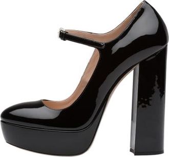 Generic Chaussures à Talons Hauts épais et Bout Rond pour Femmes, Plateforme Bout Fermé Bride à la Cheville Robe Bal Escarpins élégants pour Mariée Fête Mary 