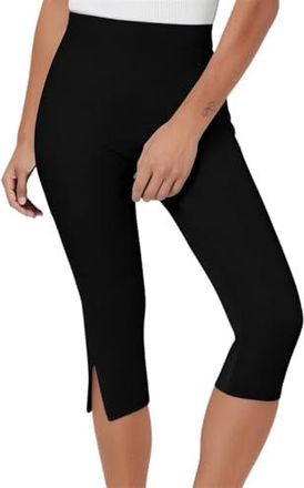 Generic Leggings 3/4 Femme Legging avec Poche Grande Taille Décontracté Skinny Chic Stretch Femmes Bas Creux Gym Fitness Pantalon Pantalons Décontractés vidés