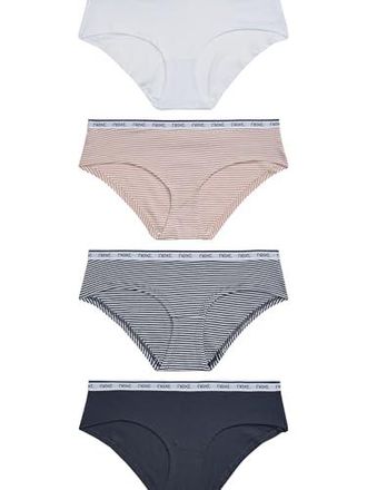 Next Femme Shorty avec Logo, Lot de 4 Pink/Blue Stripe 40